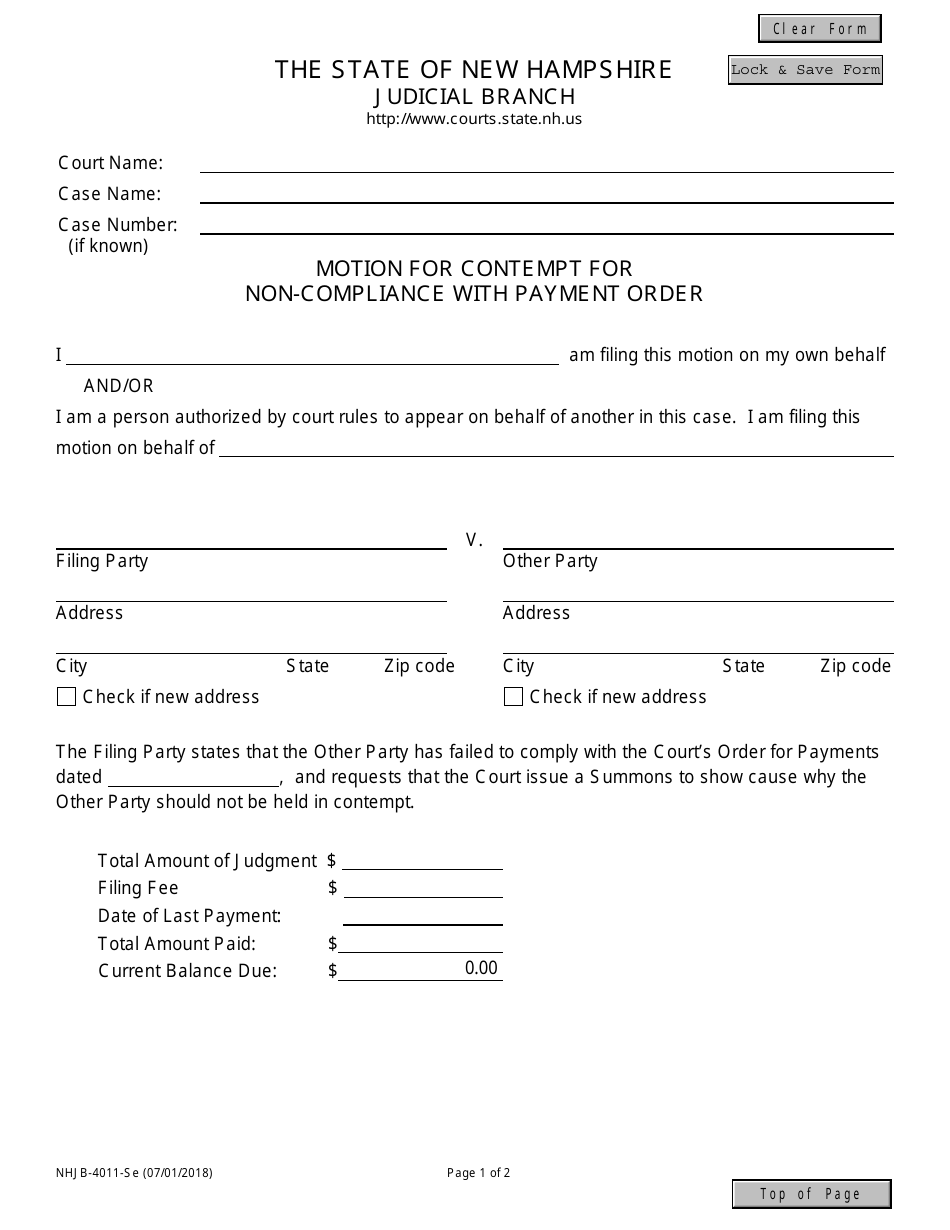 Form NHJB-4011-SE - Fill Out, Sign Online and Download Fillable PDF ...
