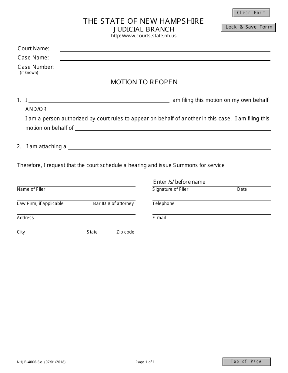Form NHJB-4006-SE - Fill Out, Sign Online and Download Fillable PDF ...