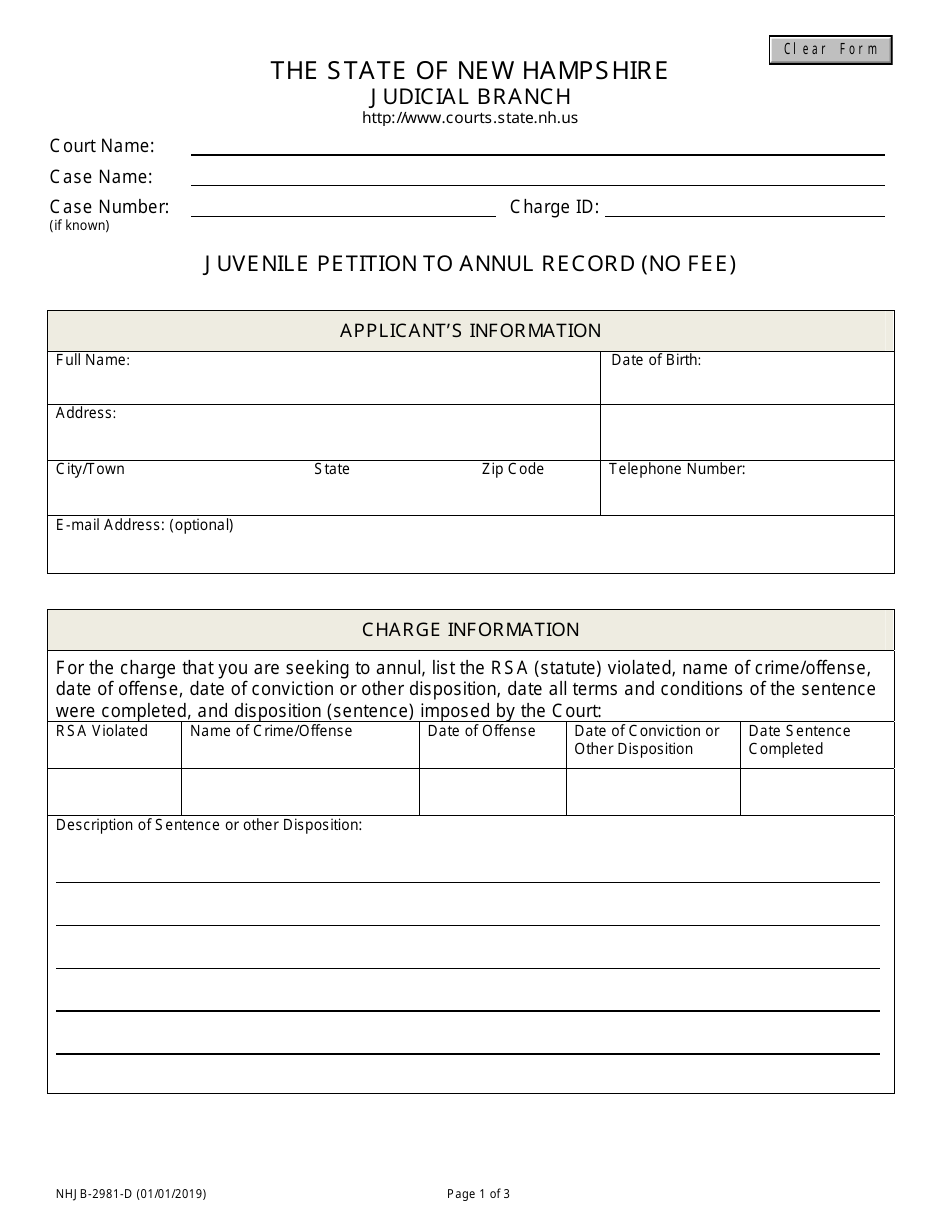 Form NHJB-2981-D - Fill Out, Sign Online and Download Fillable PDF, New ...