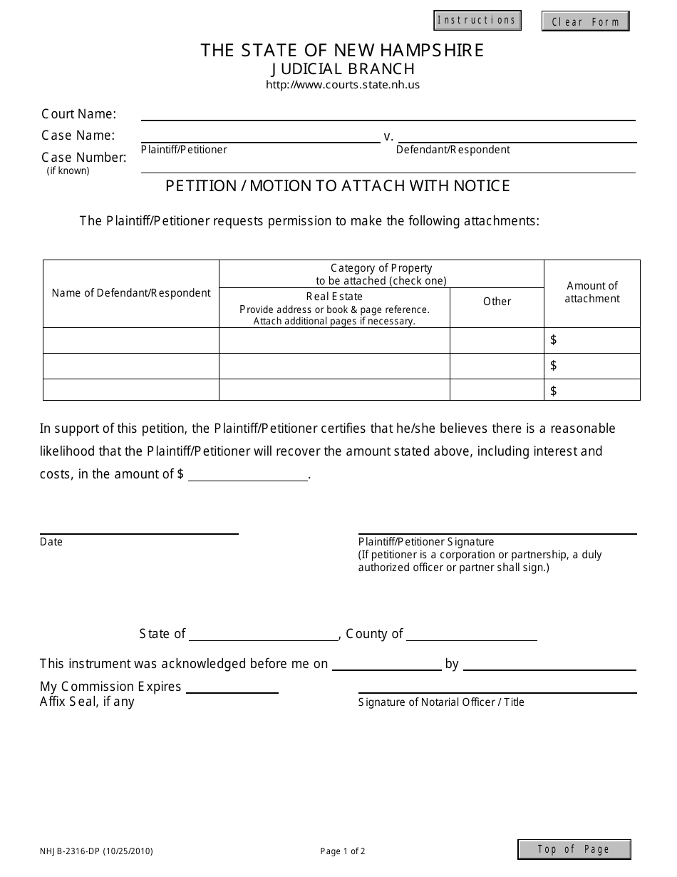 Form NHJB-2316-DP - Fill Out, Sign Online and Download Fillable PDF ...