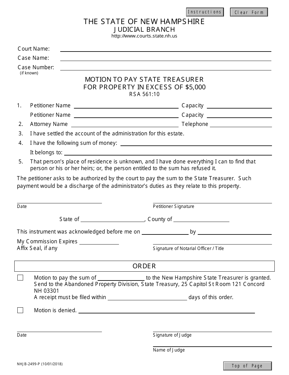 Form NHJB-2499-P - Fill Out, Sign Online and Download Fillable PDF, New ...