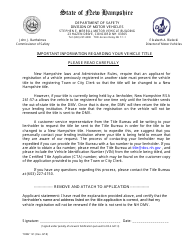 Form TDMV121 Download Printable PDF or Fill Online Title Advisory ...