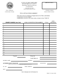 Form TDMV101 Download Fillable PDF or Fill Online Title Application ...