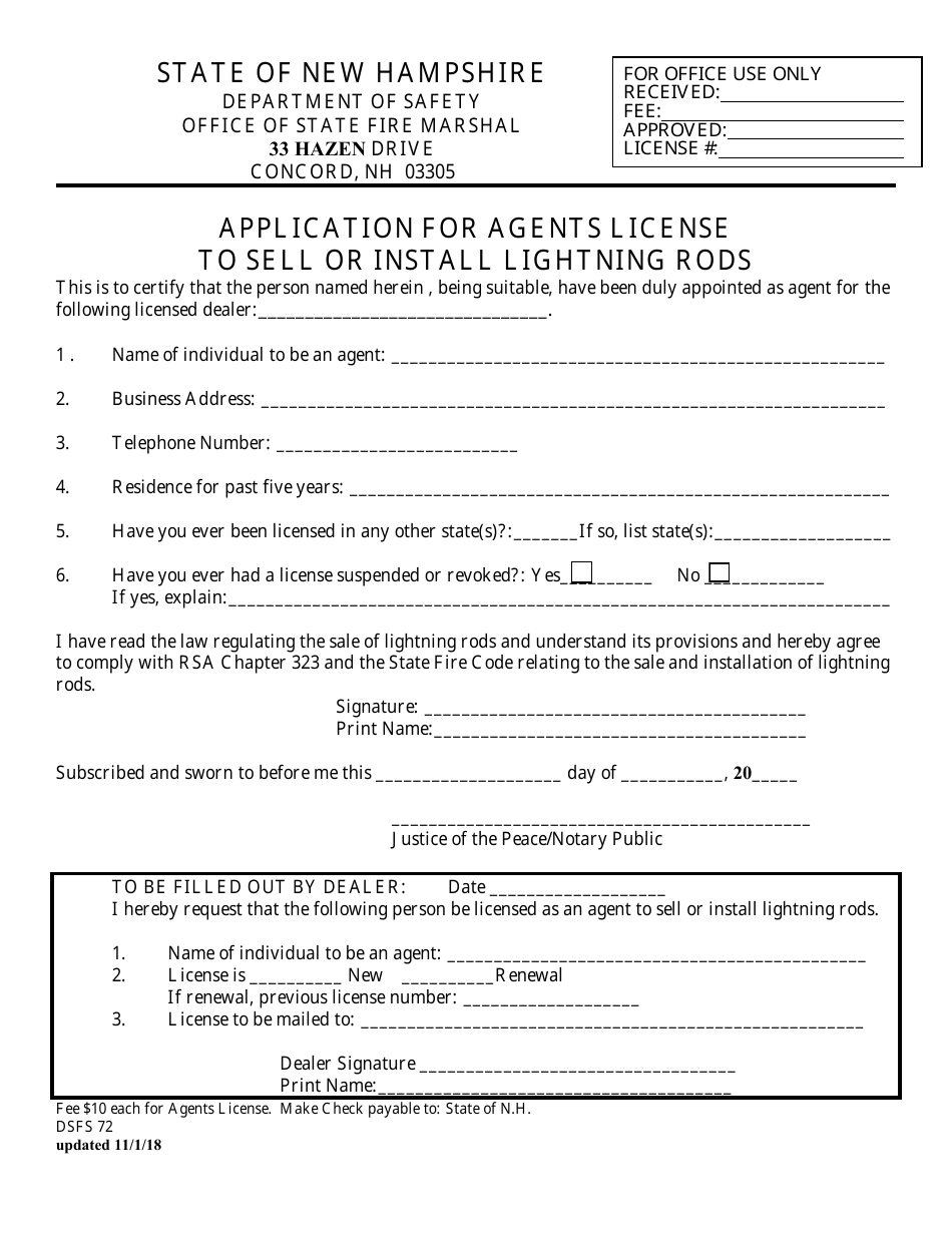 Form DSFS72 - Fill Out, Sign Online and Download Fillable PDF, New ...
