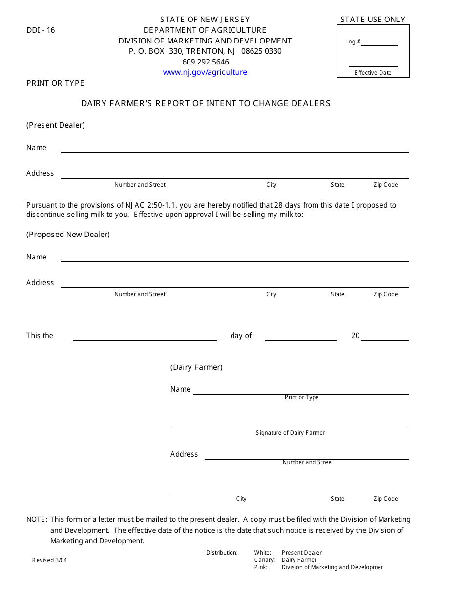 Form DDI-16 - Fill Out, Sign Online and Download Printable PDF, New ...