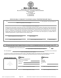 New Jersey Irrevocable Consent to Service (Sole Proprietorship Only ...