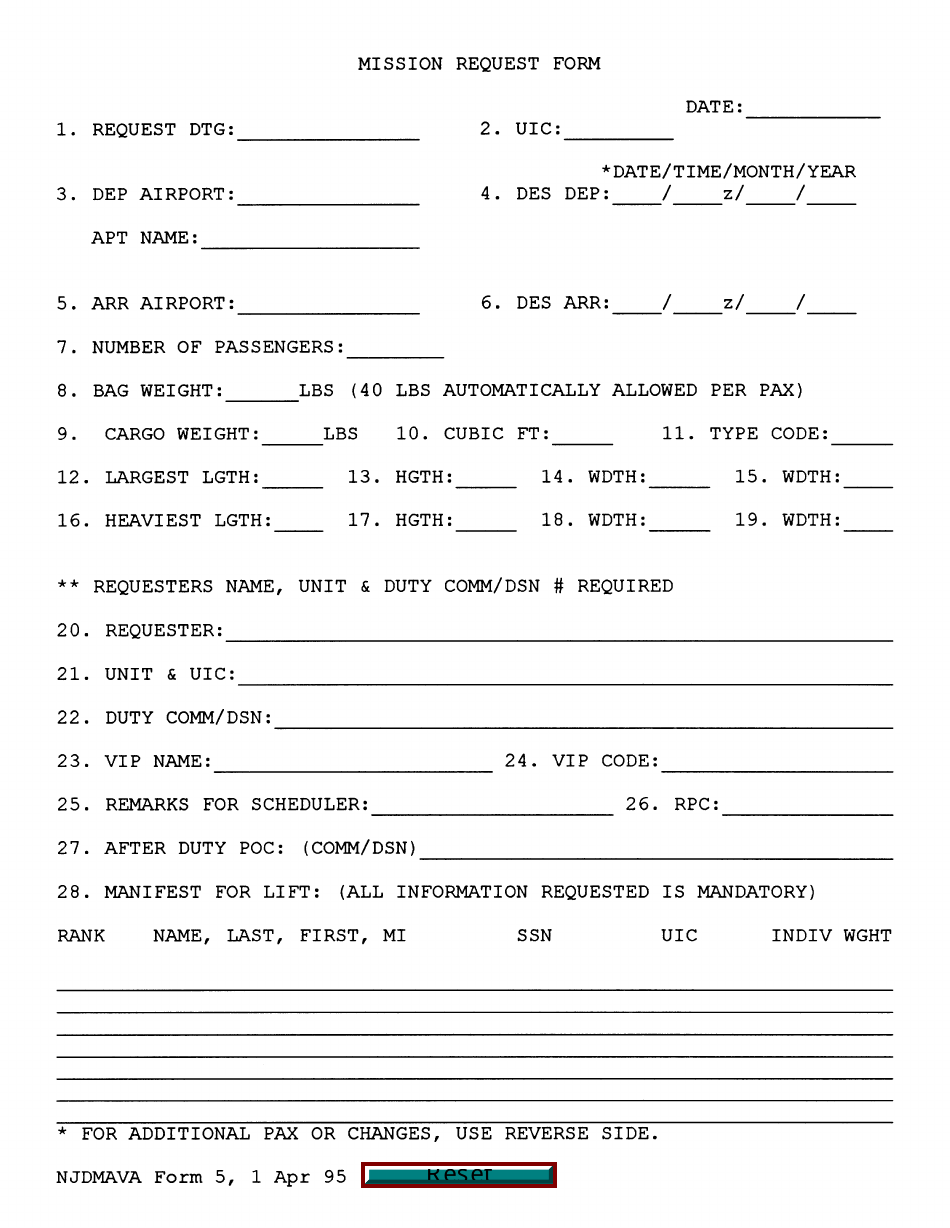 NJDMAVA Form 5 - Fill Out, Sign Online and Download Fillable PDF, New ...