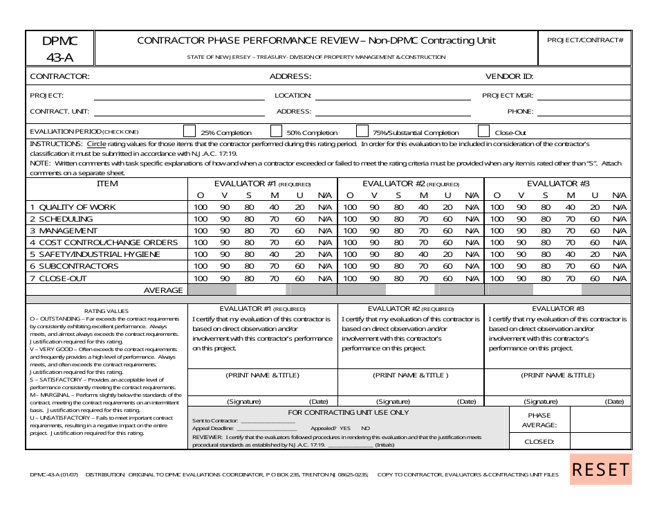 Form DPMC43-A - Fill Out, Sign Online and Download Fillable PDF, New Jersey | Templateroller