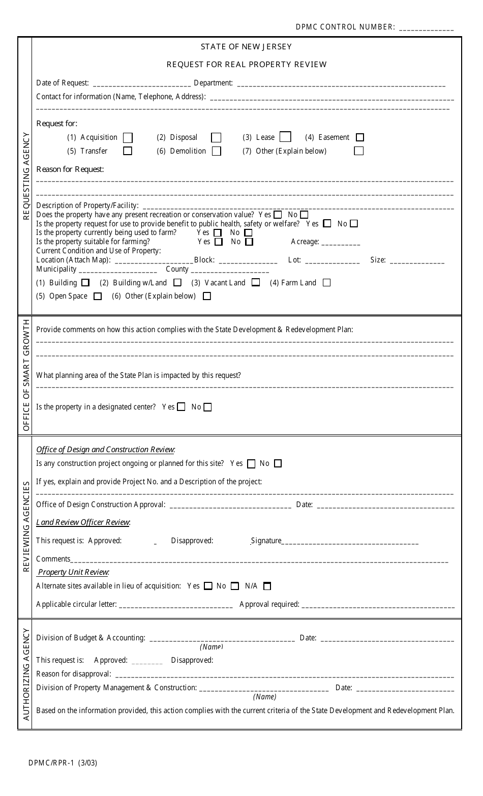 Form DPMC/RPR-1 - Fill Out, Sign Online and Download Fillable PDF, New ...