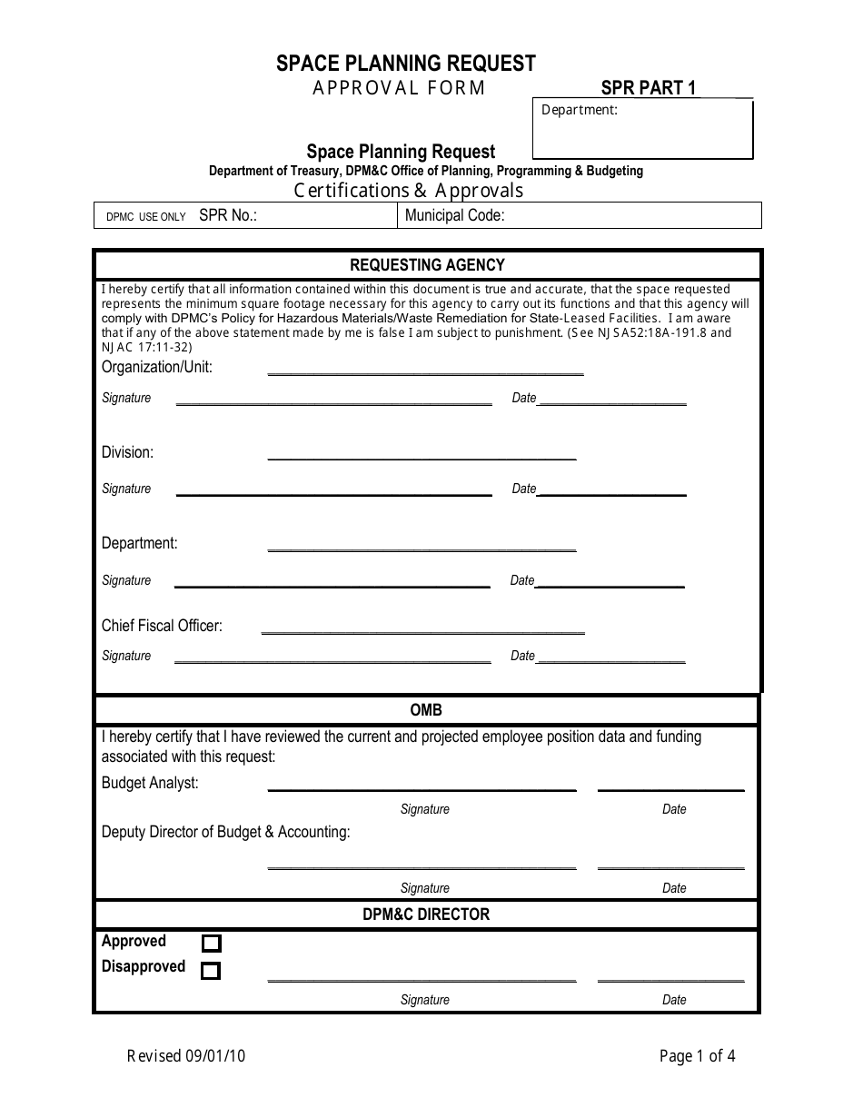 New Jersey Space Planning Request - Fill Out, Sign Online and Download ...