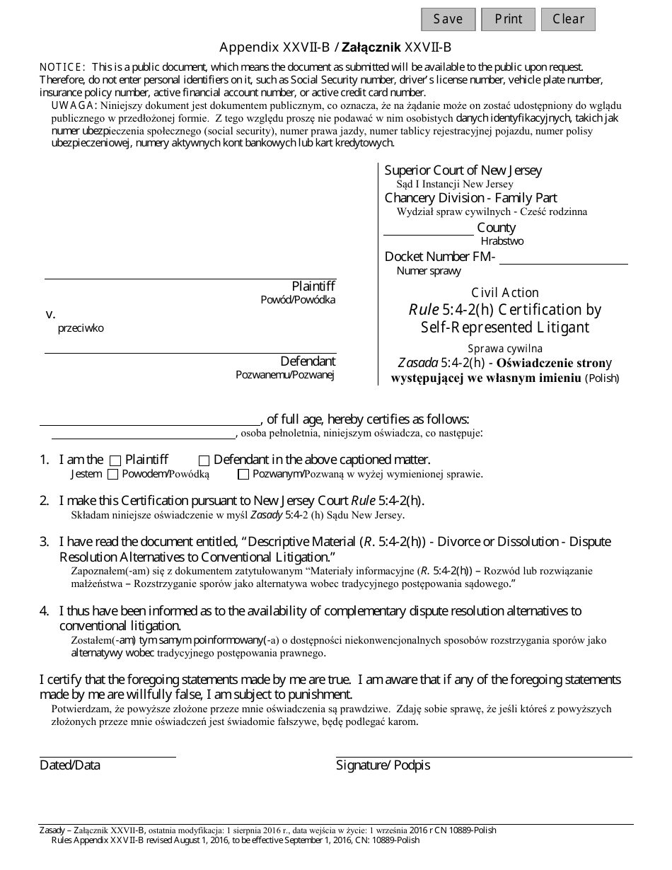 Form 10889 Appendix XXVII-B - Fill Out, Sign Online and Download ...