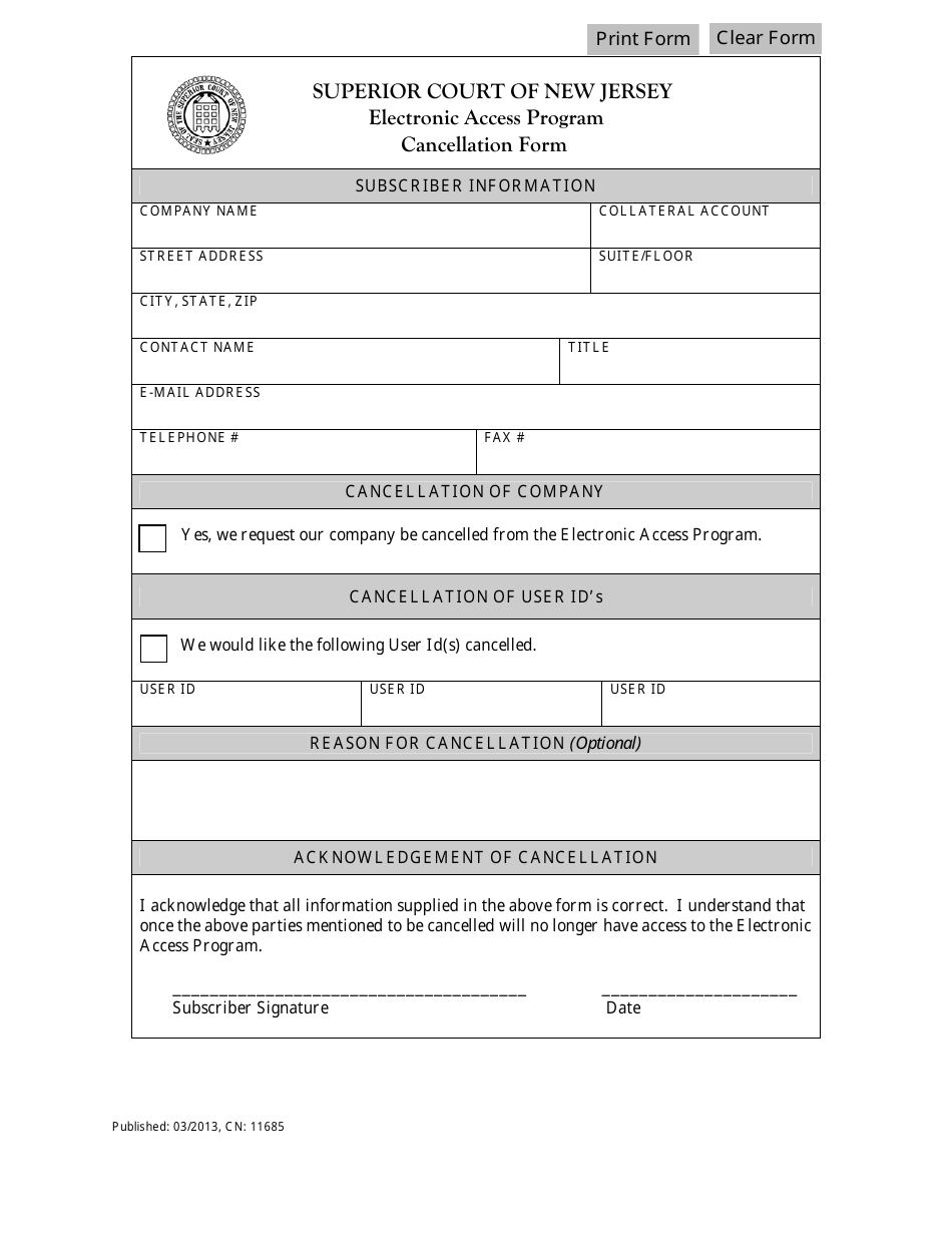 Form CN:11685 - Fill Out, Sign Online and Download Fillable PDF, New ...