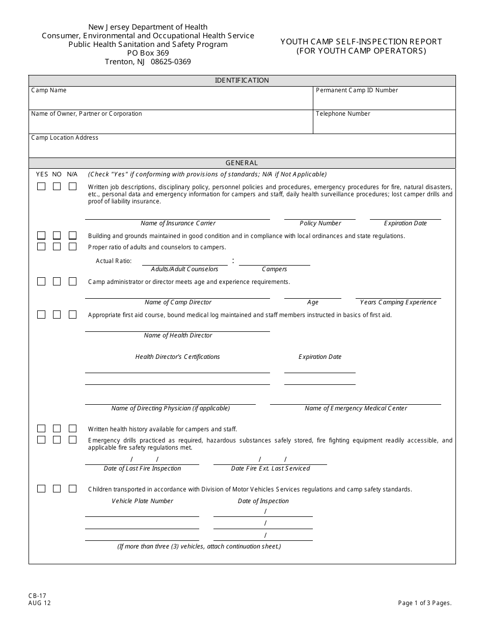 Form CB-17 - Fill Out, Sign Online and Download Printable PDF, New ...