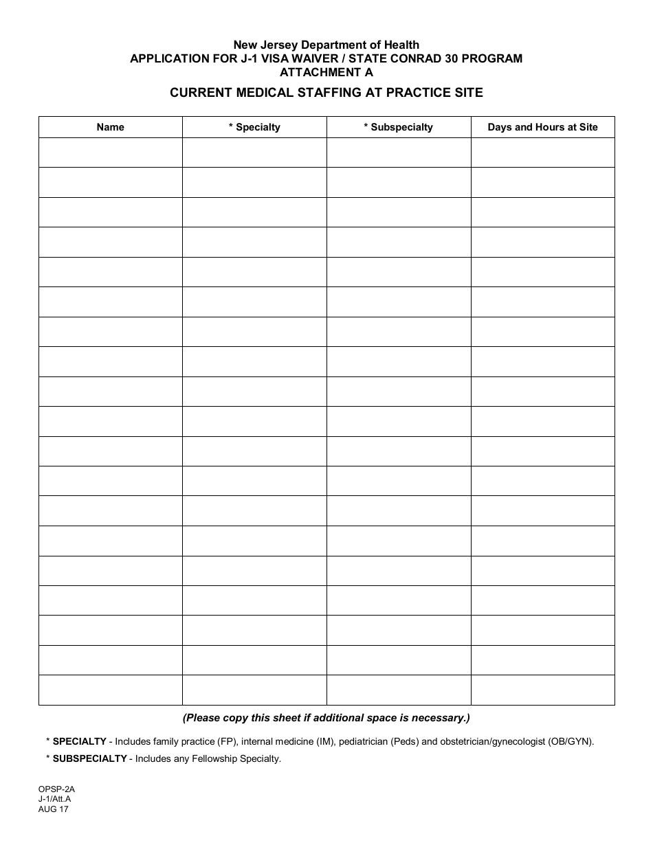 Form OPSP-2A Attachment A - Fill Out, Sign Online and Download ...