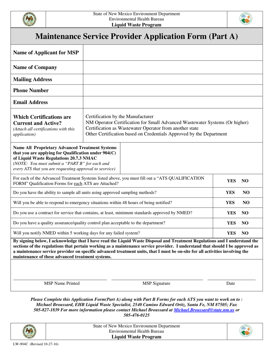 Form LW-904C - Fill Out, Sign Online and Download Printable PDF, New ...