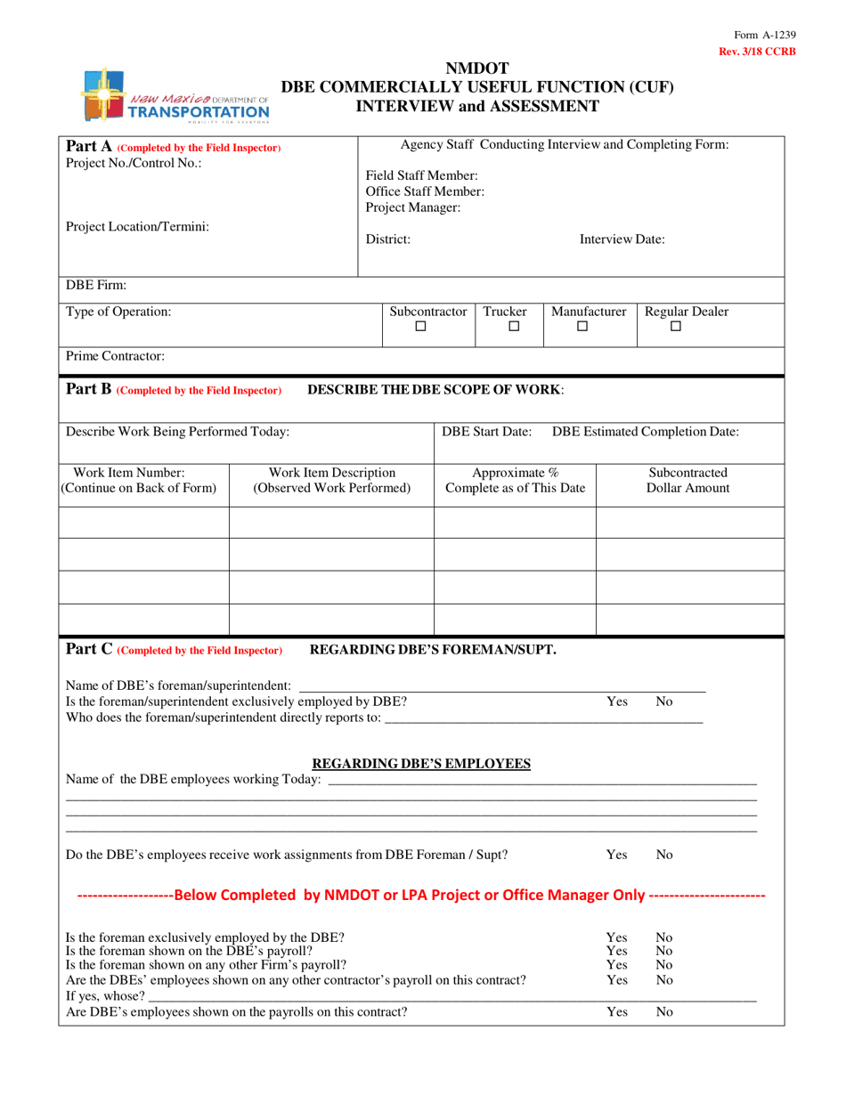 Form A-1239 - Fill Out, Sign Online and Download Printable PDF, New ...