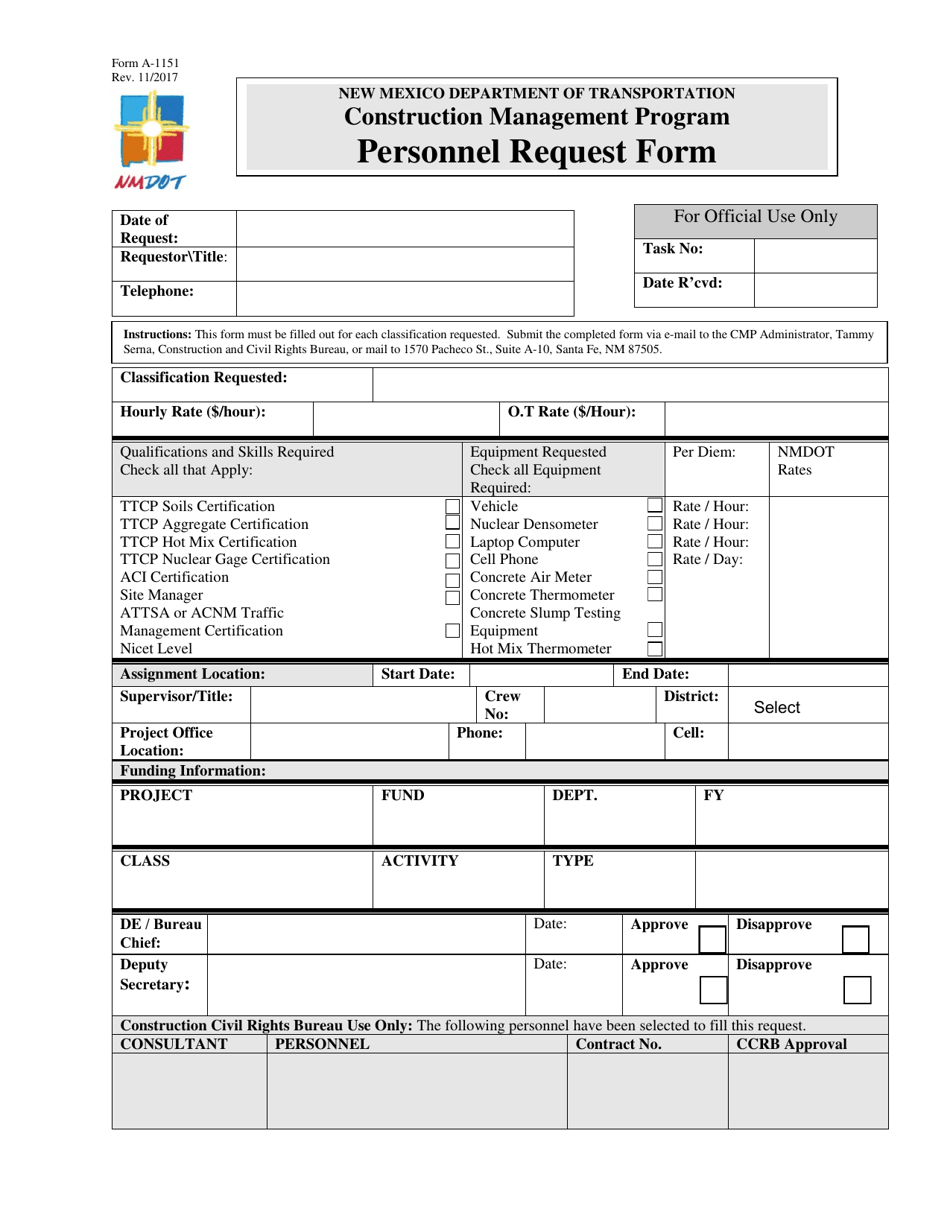 Form A-1151 - Fill Out, Sign Online and Download Fillable PDF, New ...