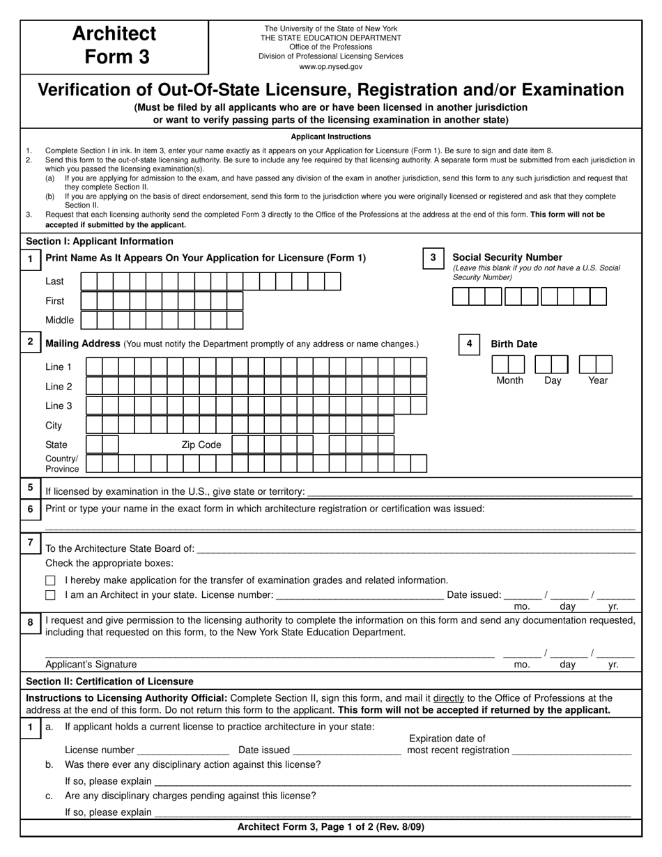 Architect Form 3 - Fill Out, Sign Online and Download Printable PDF ...