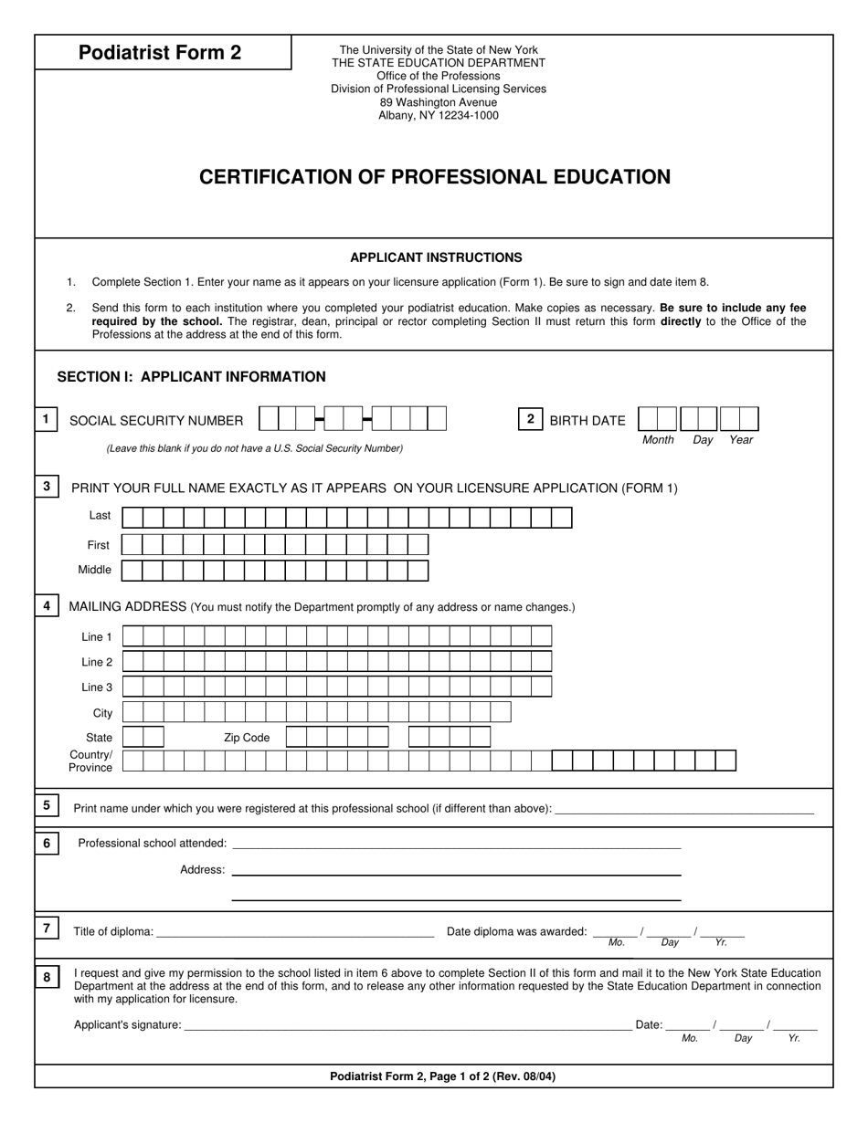 Podiatrist Form 2 - Fill Out, Sign Online and Download Printable PDF ...