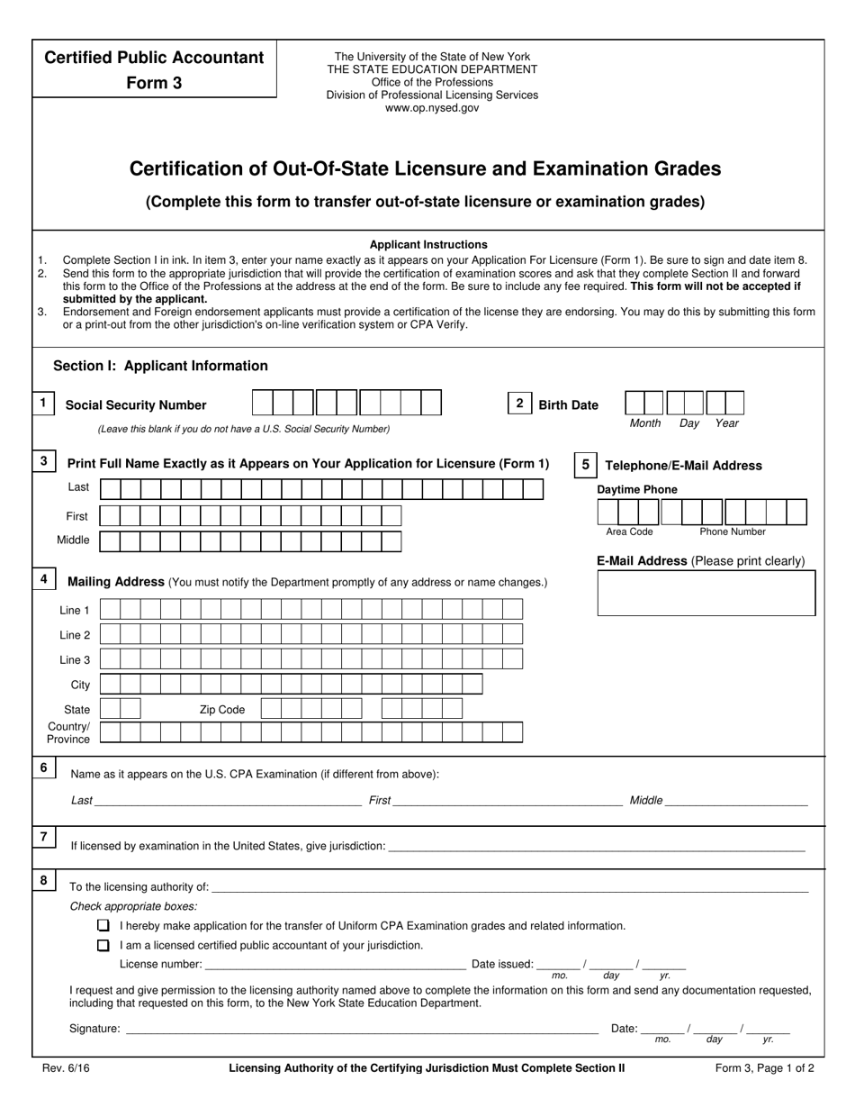 Certified Public Accountant Form 3 - Fill Out, Sign Online and Download ...