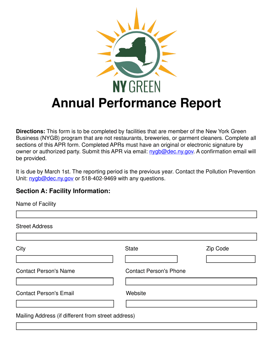 New York Annual Performance Report - Fill Out, Sign Online and Download ...