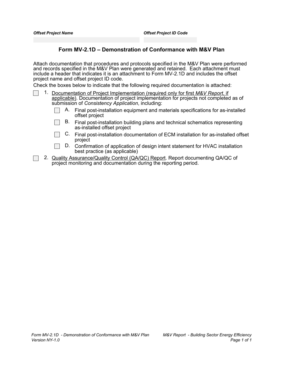 Form MV-2.1D - Fill Out, Sign Online and Download Fillable PDF, New ...