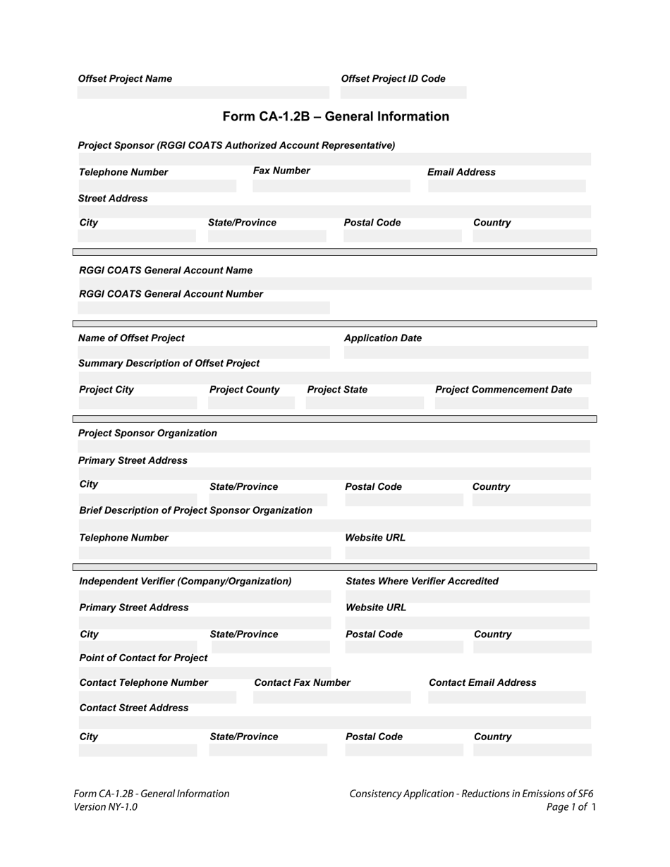Form CA 1 2B Download Fillable PDF Or Fill Online General Information Form CA 1 2B Download Fillable PDF Or Fill Online General Information