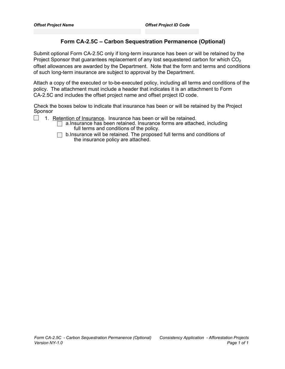 Form CA-2.5C - Fill Out, Sign Online and Download Fillable PDF, New ...
