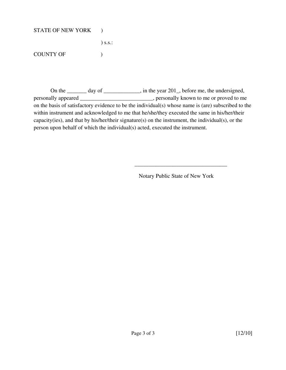 New York Deed Restriction Template - No Groundwater Restrictions - Fill ... New York Deed Restriction Template - No Groundwater Restrictions - Fill ...