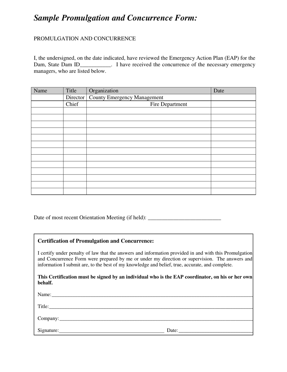 New York Sample Promulgation and Concurrence Form - Fill Out, Sign ...