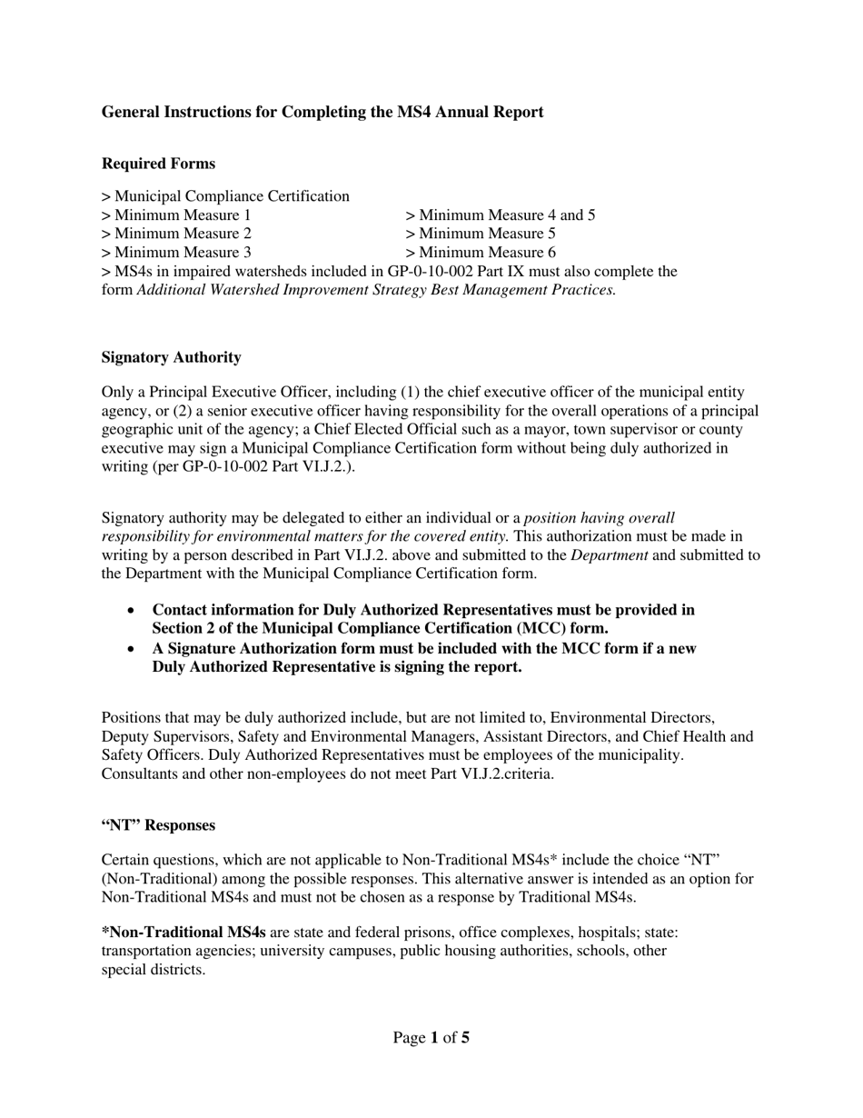 Download Instructions for Ms4 Annual Report PDF | Templateroller