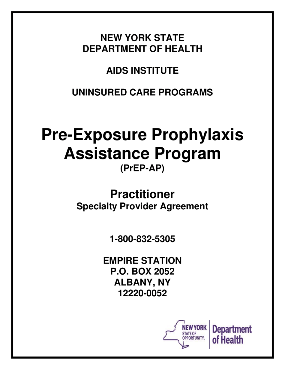 New York Practitioner Specialty Provider Agreement - Pre-exposure ...