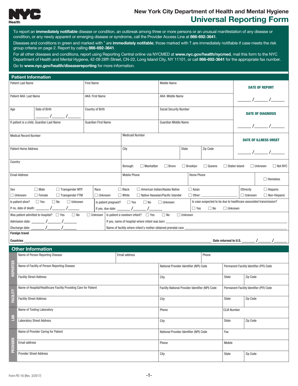 Form PD-16 - Fill Out, Sign Online and Download Fillable PDF, New York ...