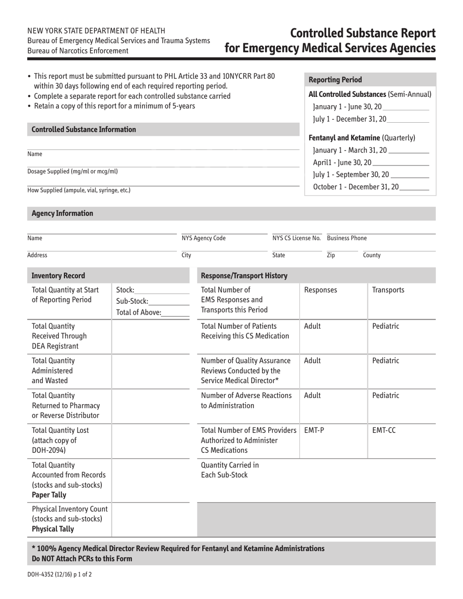 Form DOH-4352 - Fill Out, Sign Online and Download Fillable PDF, New ...