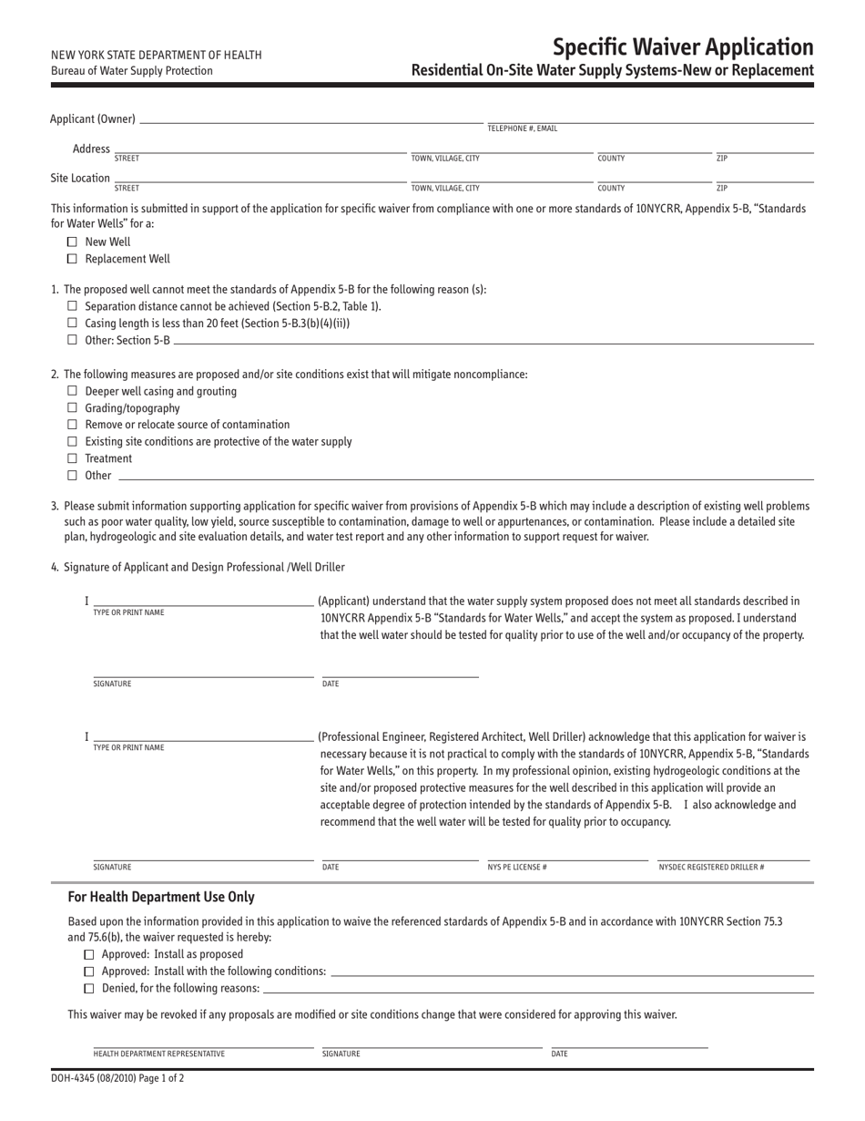 Form DOH-4345 - Fill Out, Sign Online and Download Printable PDF, New ...