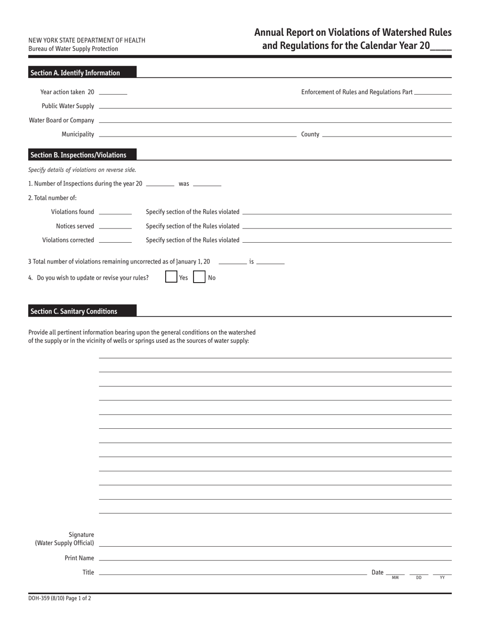 Form DOH-359 - Fill Out, Sign Online and Download Fillable PDF, New ... Form DOH-359 - Fill Out, Sign Online and Download Fillable PDF, New ...