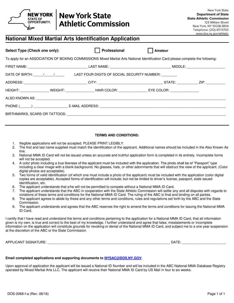 Form DOS-2068-F-A - Fill Out, Sign Online and Download Fillable PDF ...
