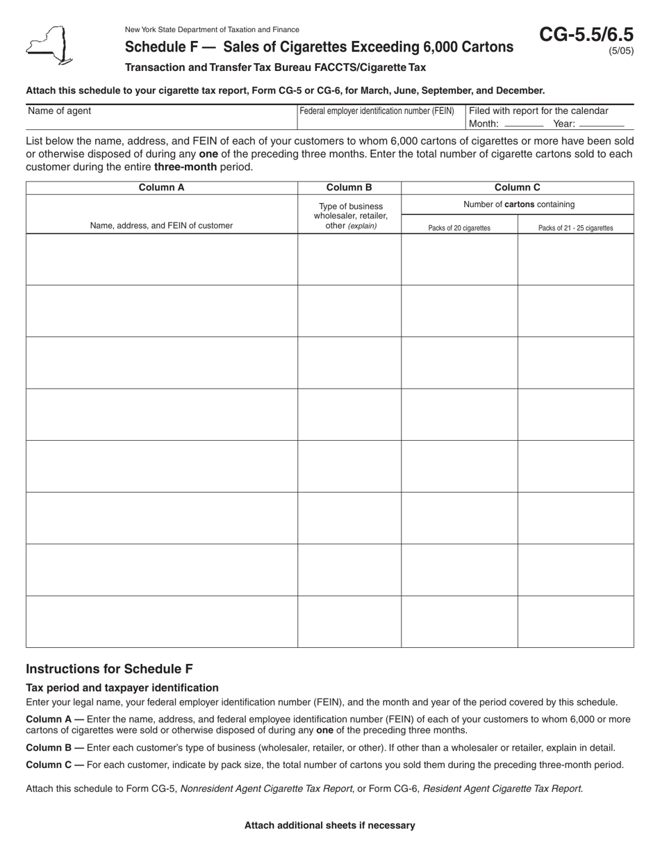 Form CG-5.5 (CG-6.5) Schedule F - Fill Out, Sign Online and Download ... Form CG-5.5 (CG-6.5) Schedule F - Fill Out, Sign Online and Download ...