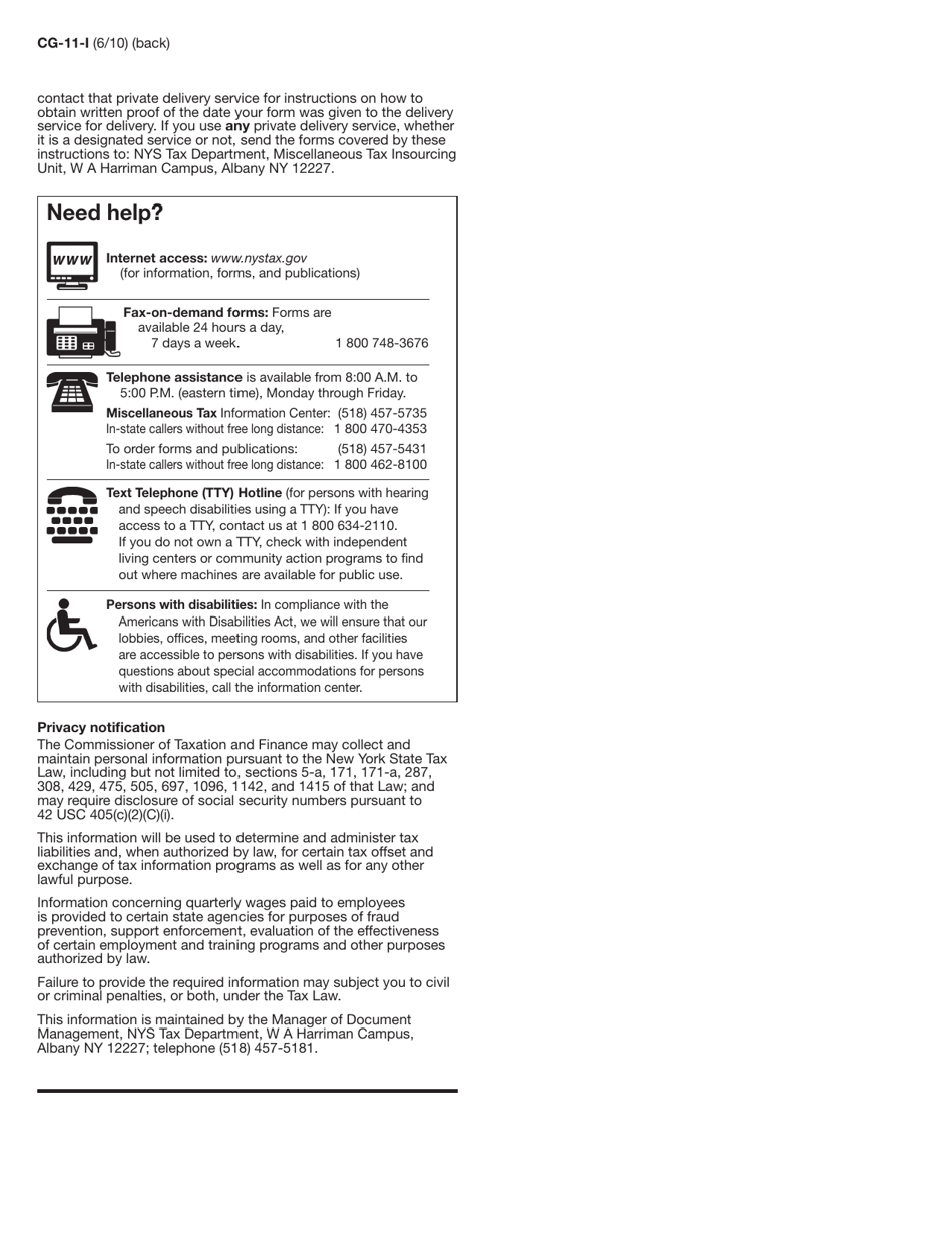 Download Instructions for Form CG-11, CG-11-MN Cigarette Tax Floor Tax ... Download Instructions for Form CG-11, CG-11-MN Cigarette Tax Floor Tax ...
