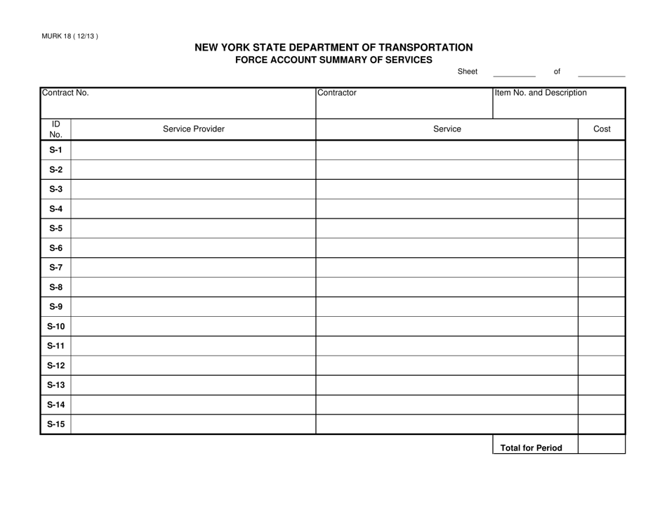 Form MURK18 - Fill Out, Sign Online and Download Printable PDF, New ...
