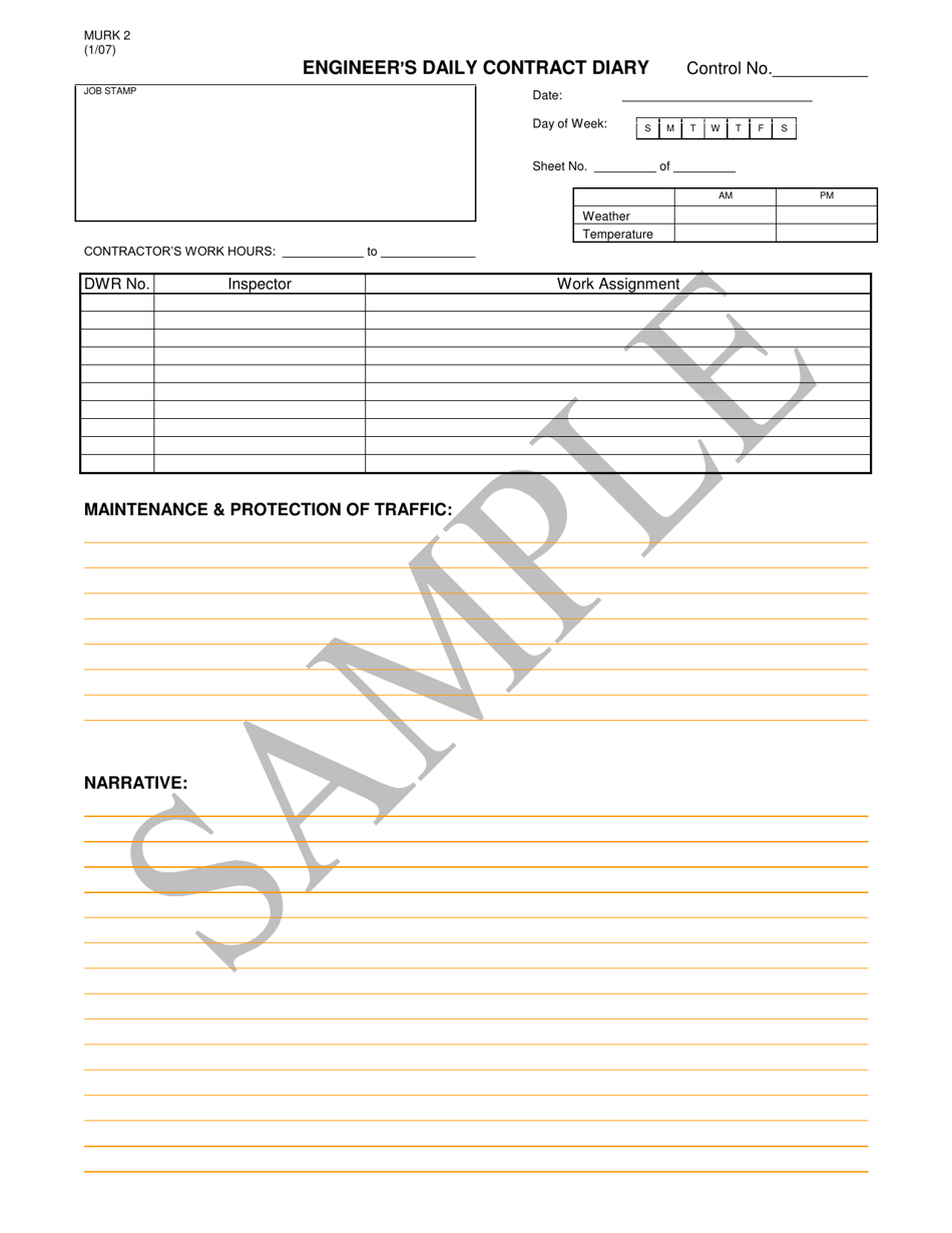 Sample Form MURK2 - Fill Out, Sign Online and Download Printable PDF ...