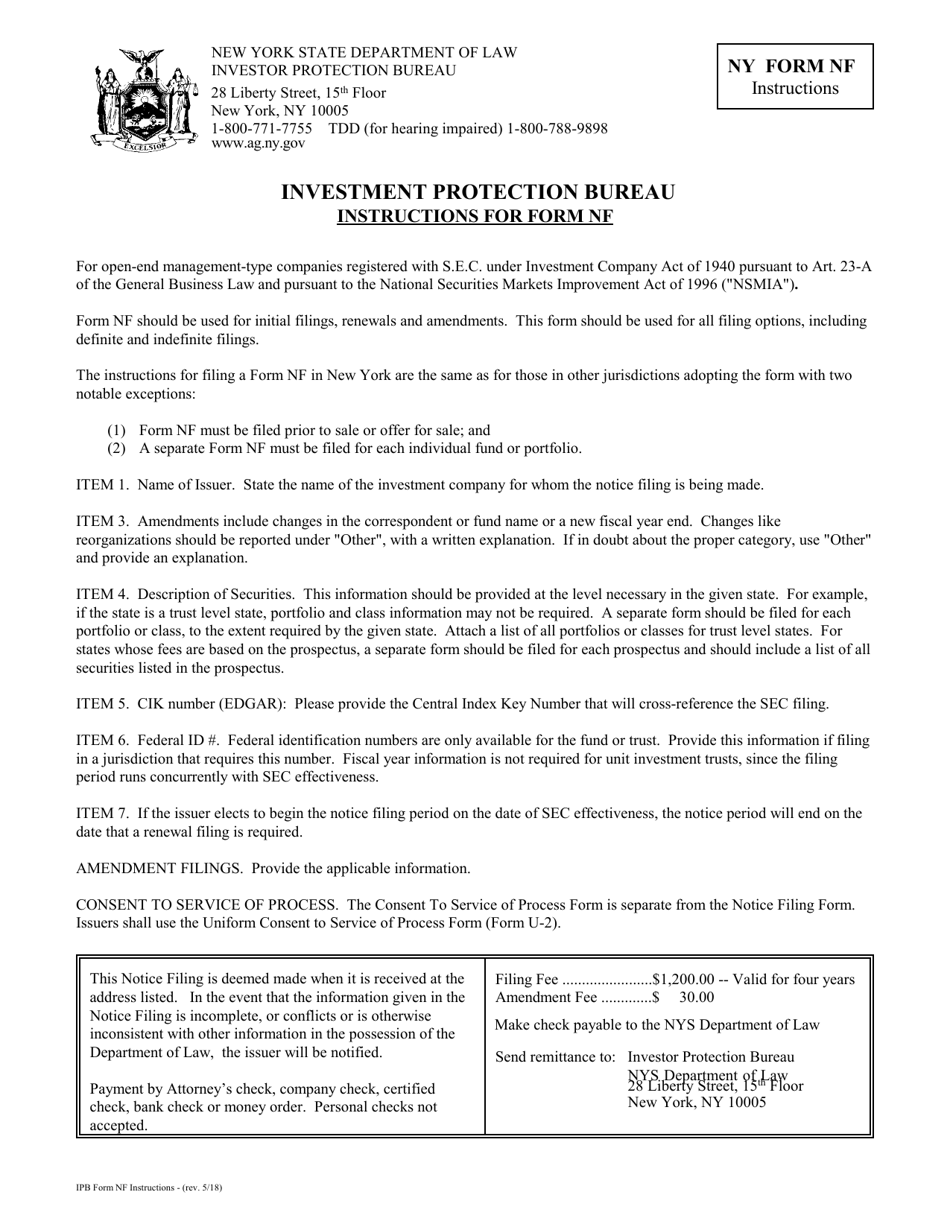Form NF - Fill Out, Sign Online and Download Fillable PDF, New York ...