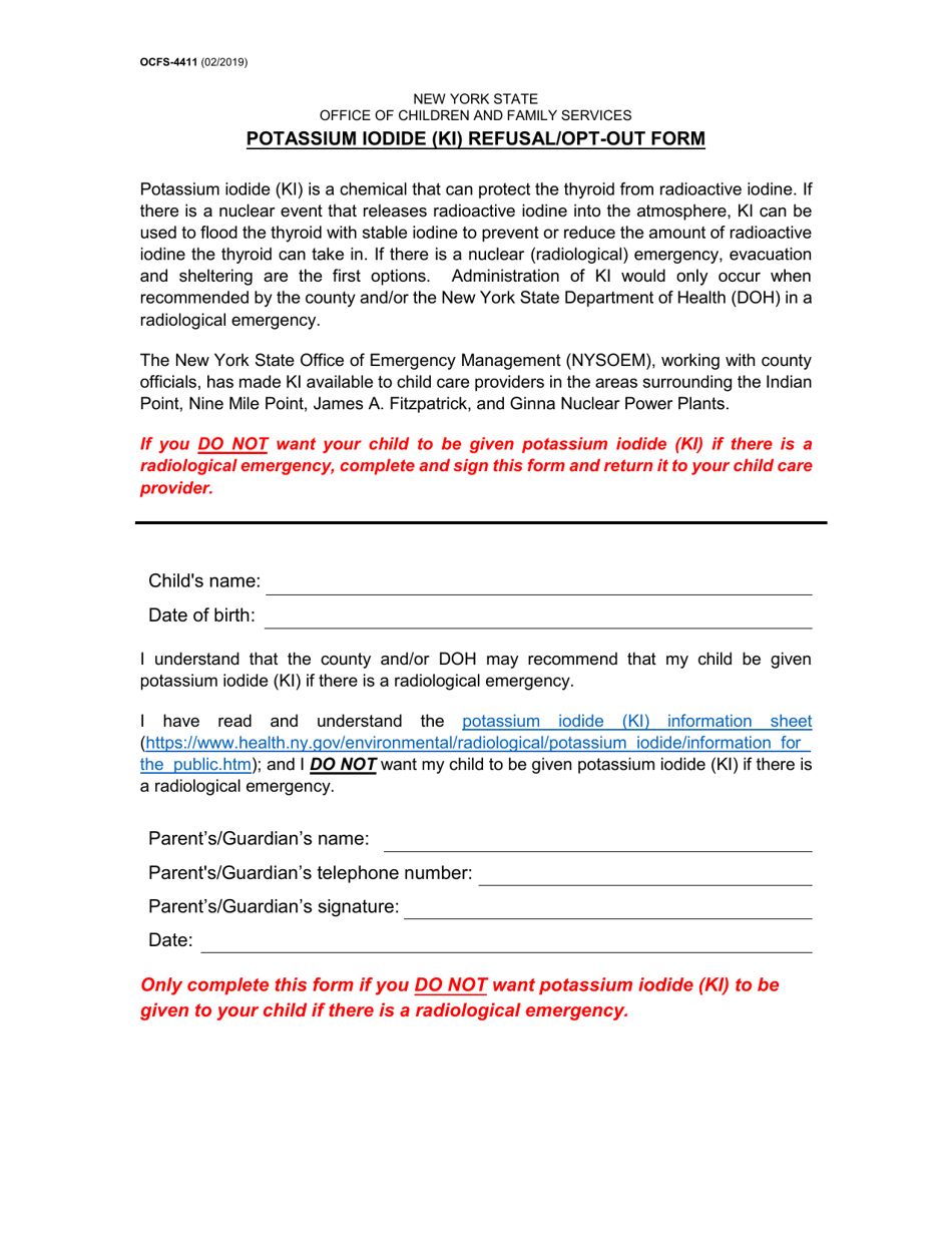 Form OCFS-4411 - Fill Out, Sign Online and Download Printable PDF, New ...