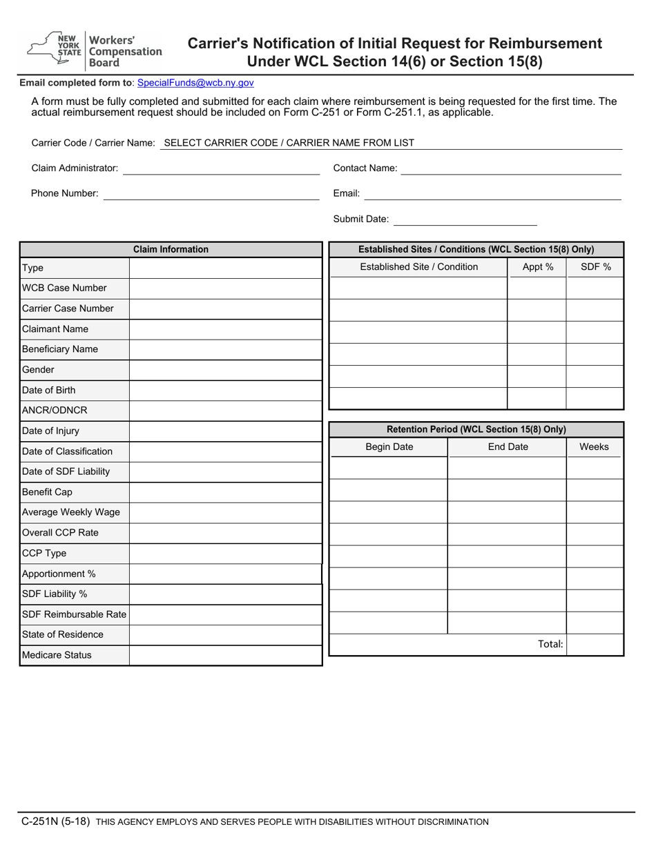 Form C-251N - Fill Out, Sign Online and Download Fillable PDF, New York ...