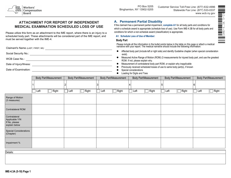 Form IME-4.3A - Fill Out, Sign Online and Download Fillable PDF, New ...