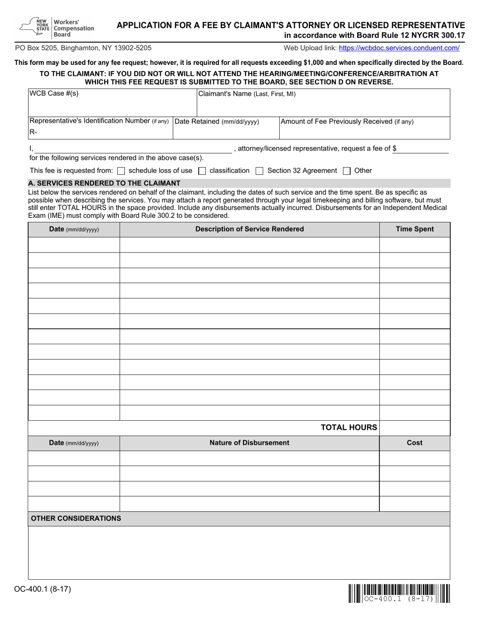 Form OC-400.1 - Fill Out, Sign Online and Download Fillable PDF, New ...