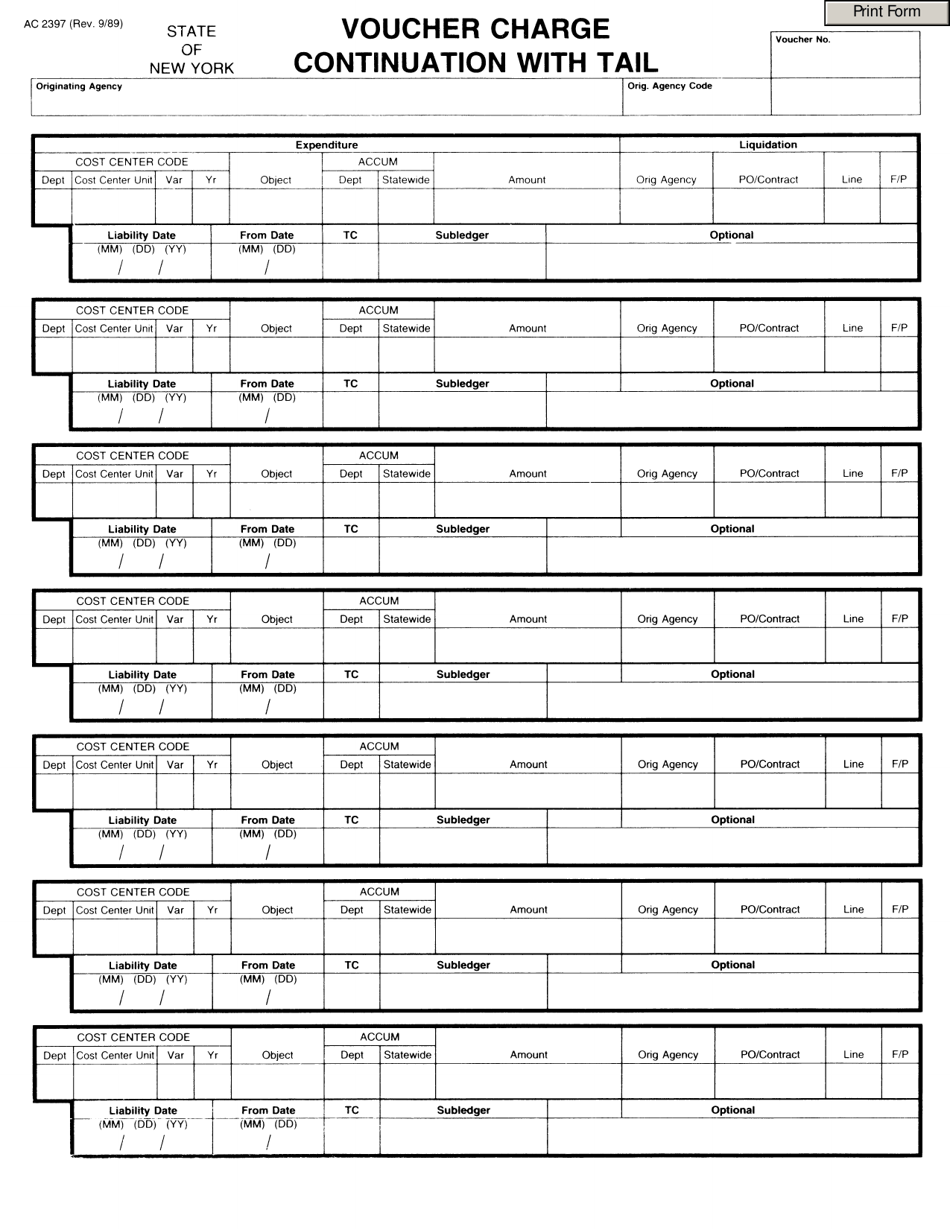 Form AC2397 - Fill Out, Sign Online and Download Fillable PDF, New York ...