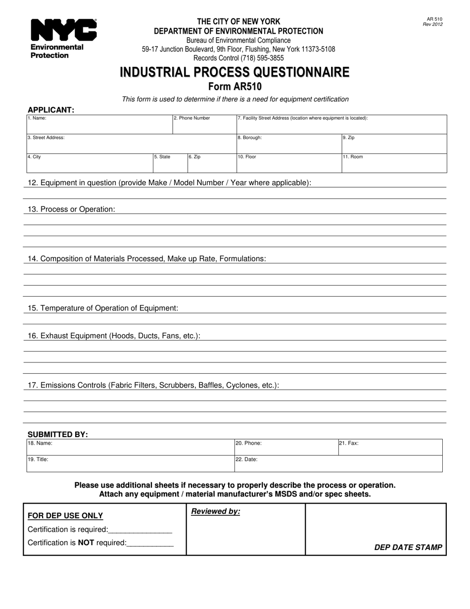 Form AR510 - Fill Out, Sign Online and Download Fillable PDF, New York ...