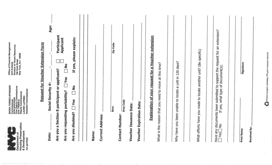 New York City Department of Housing Preservation and Development Forms ...