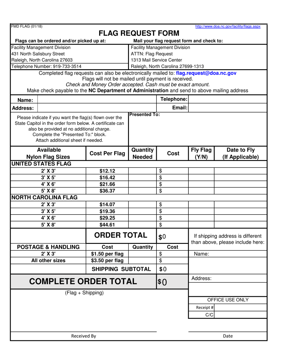 Form FMD FLAG - Fill Out, Sign Online and Download Fillable PDF, North ...
